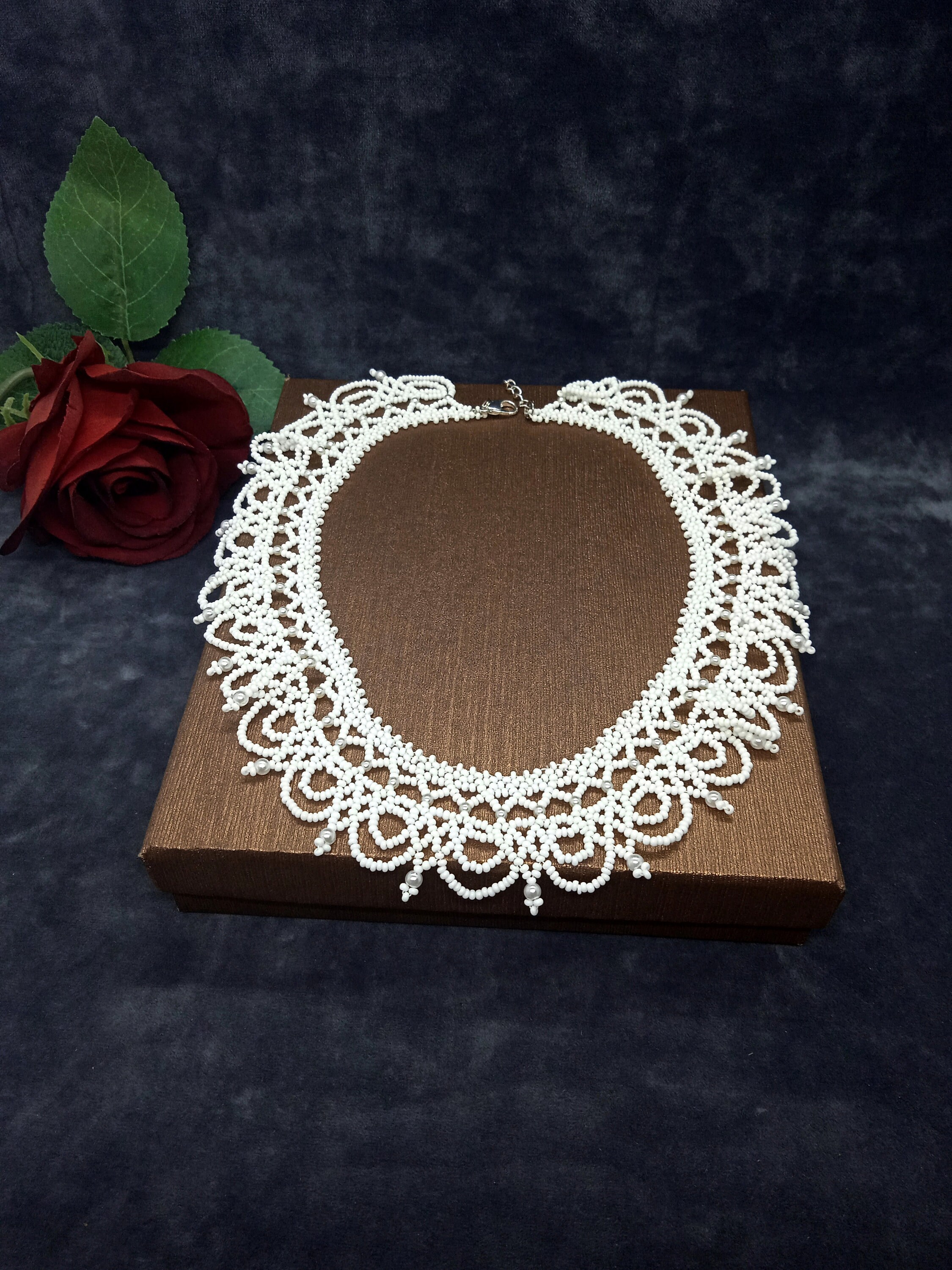 Victorian Style Seed Bead Necklace.gothic Necklace.lace Bead Necklace ...