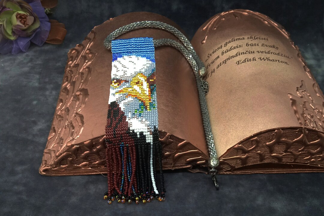 Seed Bead Eagle Pendant Necklace.artisan Beadwork Jewelry.seed - Etsy