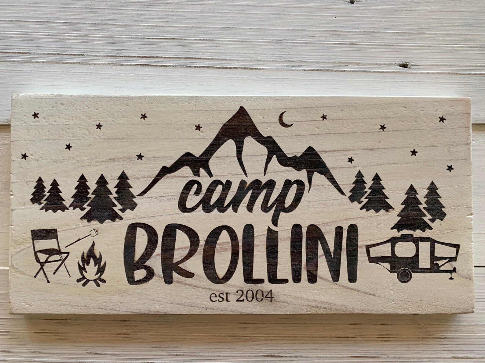 Engraved personalized family camp wood sign Rustic Camping | Etsy