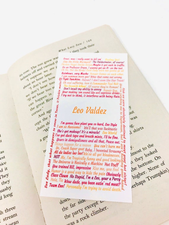 Leo Valdez Inspired heroes of Olympus Quote Bookmark | Etsy