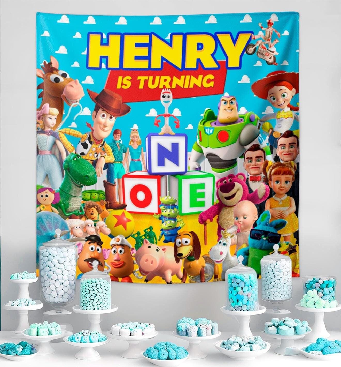 Toy Story Birthday Banner | Toy Story Backdrop | Toy Story Wall Decor ...