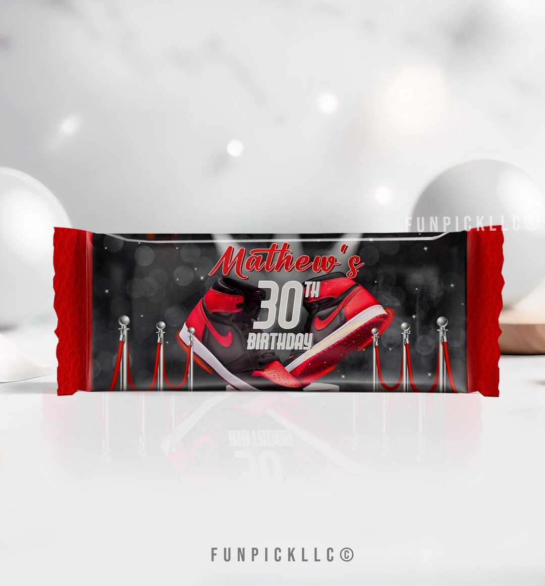 Sneaker Ball Birthday Candy Wrap for DIY, Shoes Treat Bag, Sneakerball ...