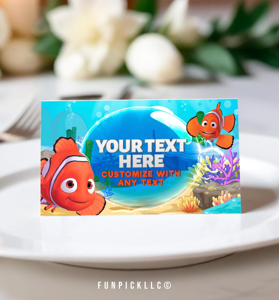 Finding Nemo Food Label for DIY, Finding Dory Food Tent, Nemo Theme ...
