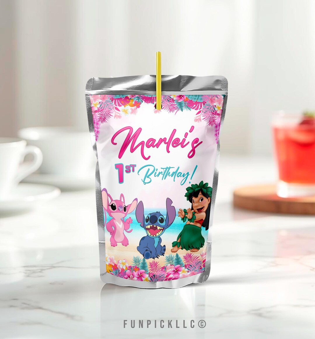 Lilo and Stitch Juice Label for DIY, Stitch and Angel Juice Sticker ...