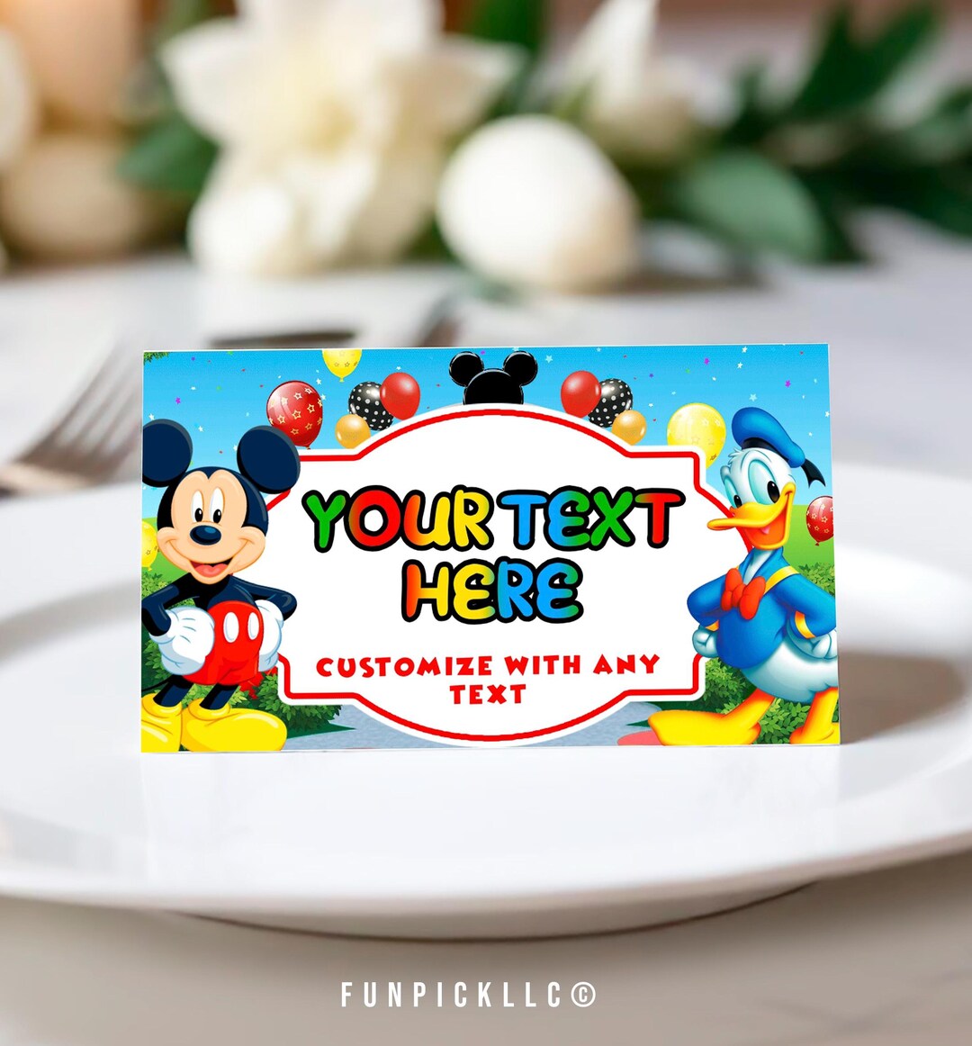 Mickey Mouse Food Label for DIY, Mickey and Minnie Food Tent, Disney ...
