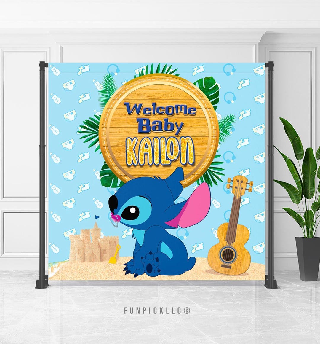 Baby Stitch Banner | Lilo and Stitch Backdrop | Stitch Wall Decor ...