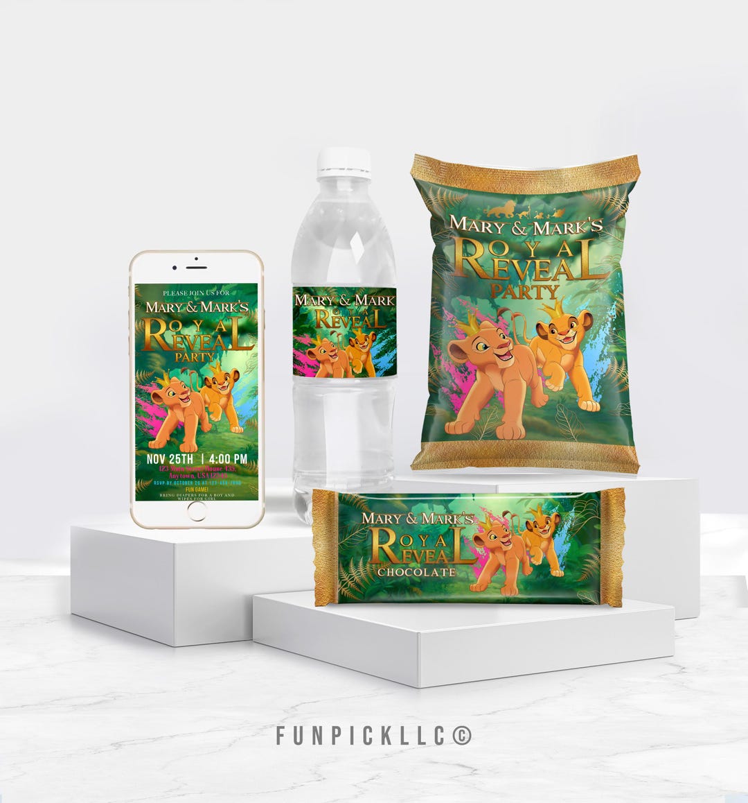 Lion King Bundle for DIY, Gender Reveal Pack, Simba and Nala Theme Kit ...