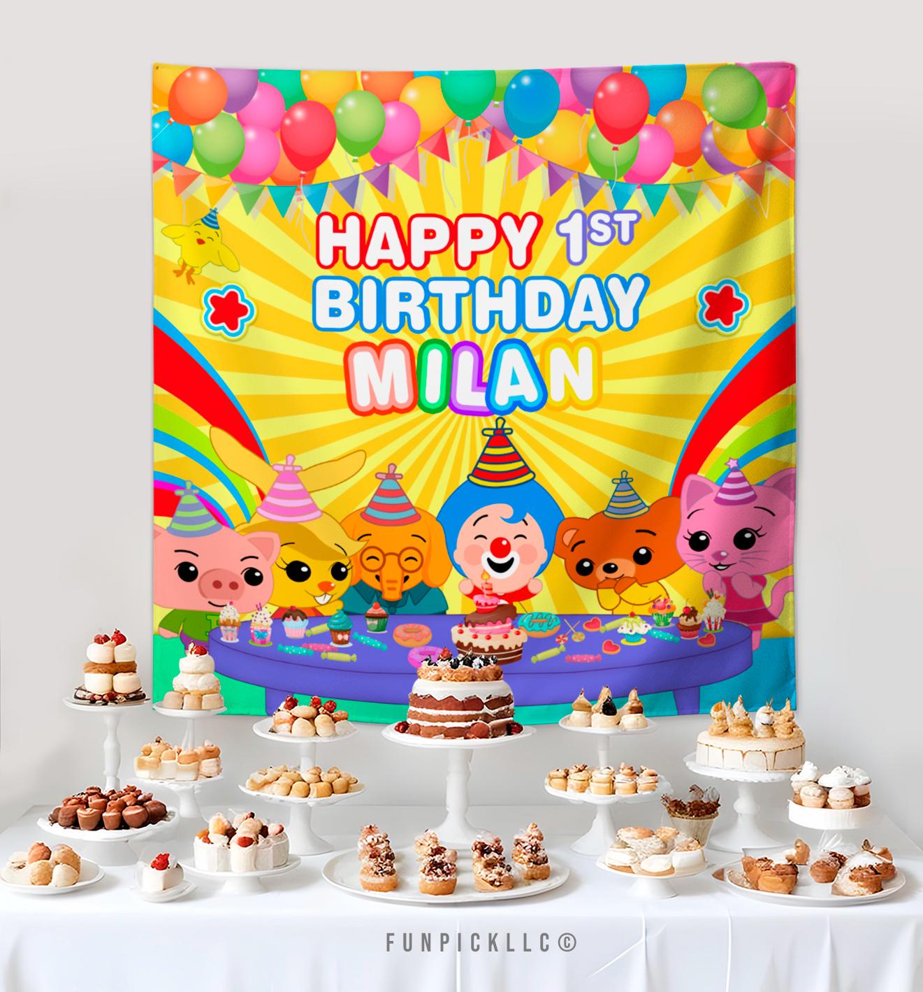 Plim Plim Banner | Plim Plim the Clown Backdrop | Plim Plim Wall Decor ...