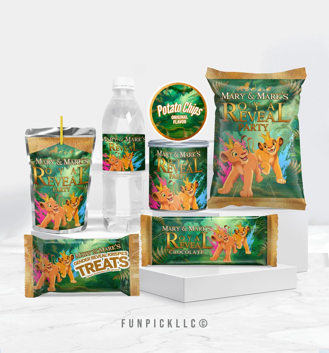 Lion King Bundle for DIY, Gender Reveal Pack, Simba and Nala Theme Kit ...