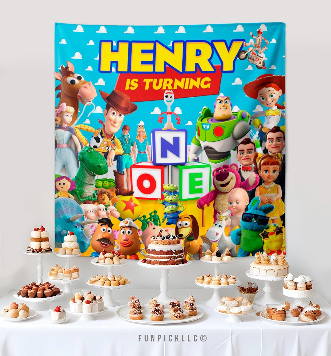 Toy Story Birthday Banner | Toy Story Backdrop | Toy Story Wall Decor ...