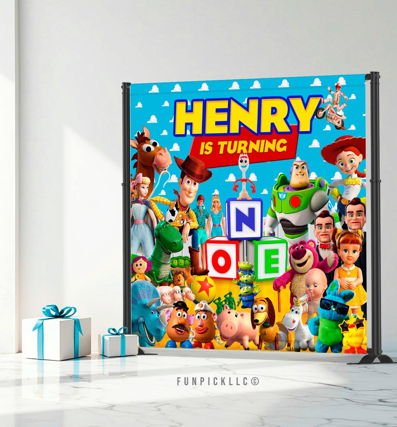 Toy Story Birthday Banner | Toy Story Backdrop | Toy Story Wall Decor ...