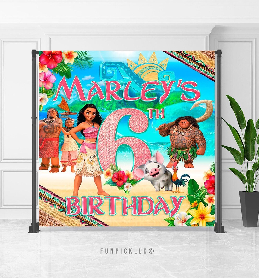 Moana Banner | Moana Backdrop | Moana Wall Decor | Moana Sign | Custom ...