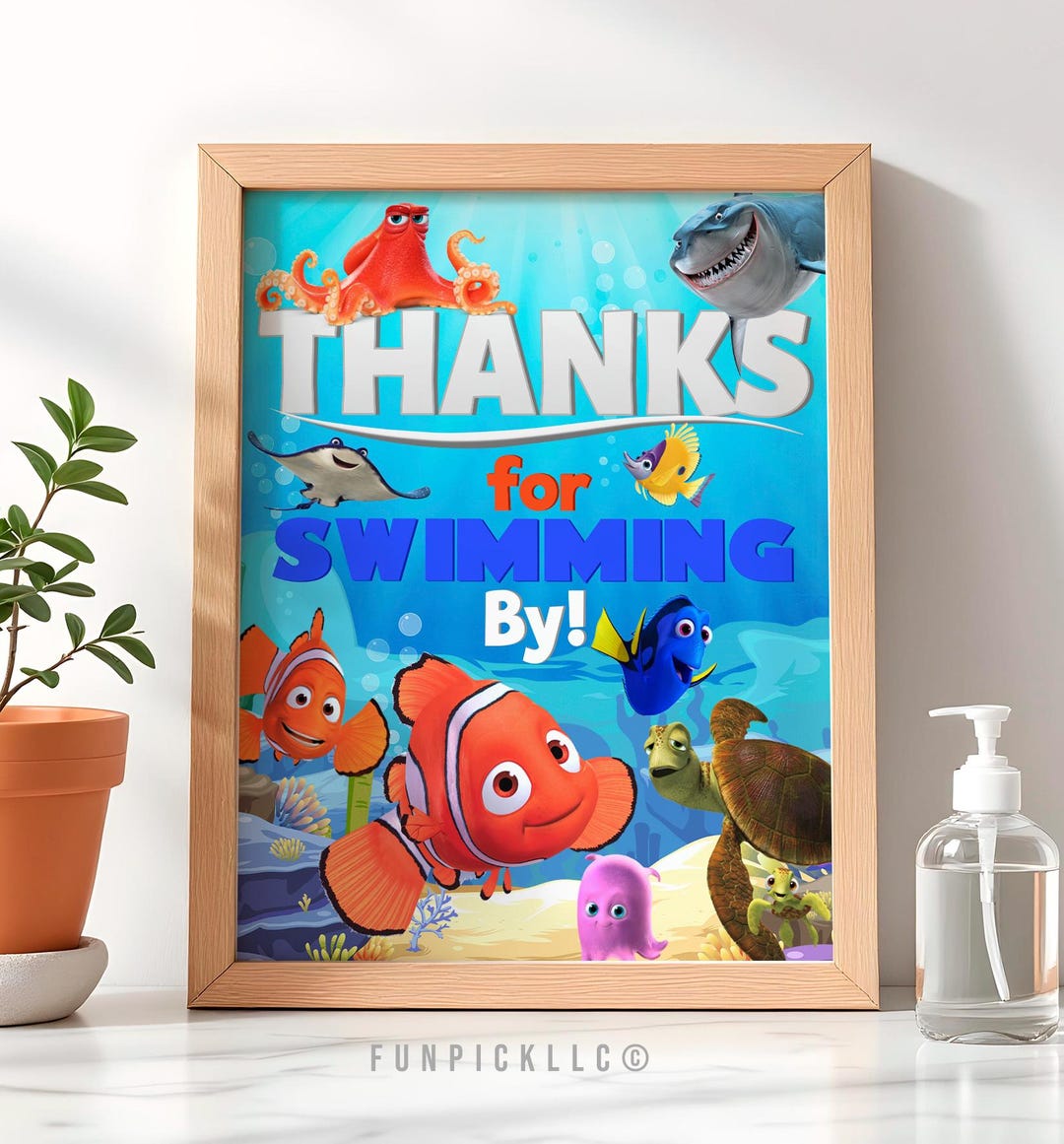 Finding Nemo Thank You Sign for DIY, Finding Dory Birthday Sign, Nemo ...