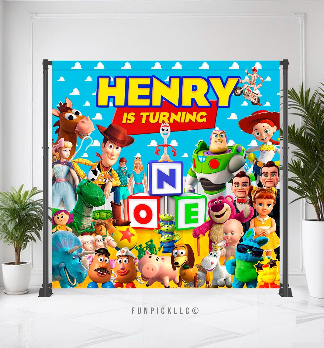 Toy Story Birthday Banner | Toy Story Backdrop | Toy Story Wall Decor ...