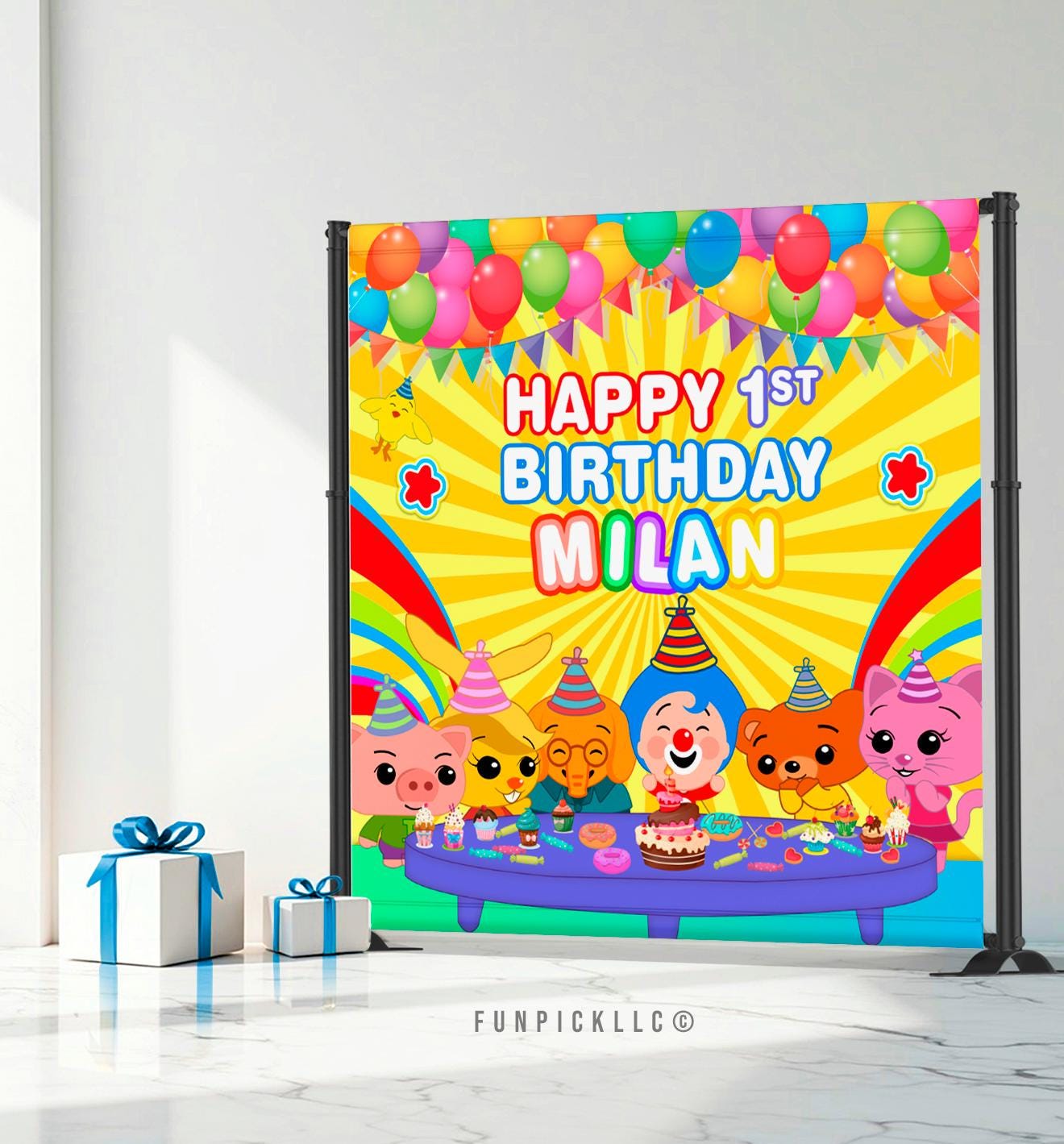 Plim Plim Banner | Plim Plim the Clown Backdrop | Plim Plim Wall Decor ...