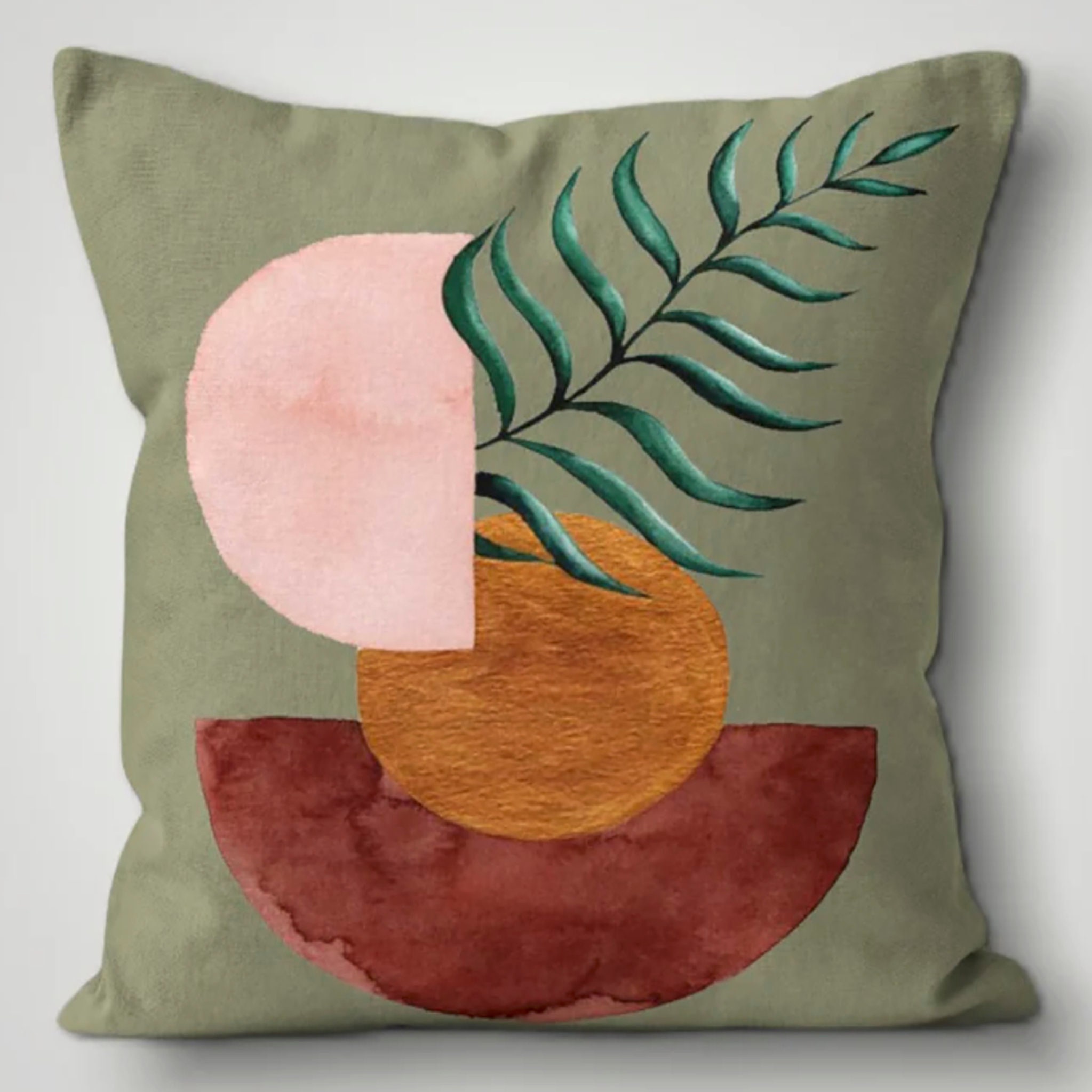 Boho Abstract Pillow Covers, Green Boho Cushion Cover, Modern Accent ...