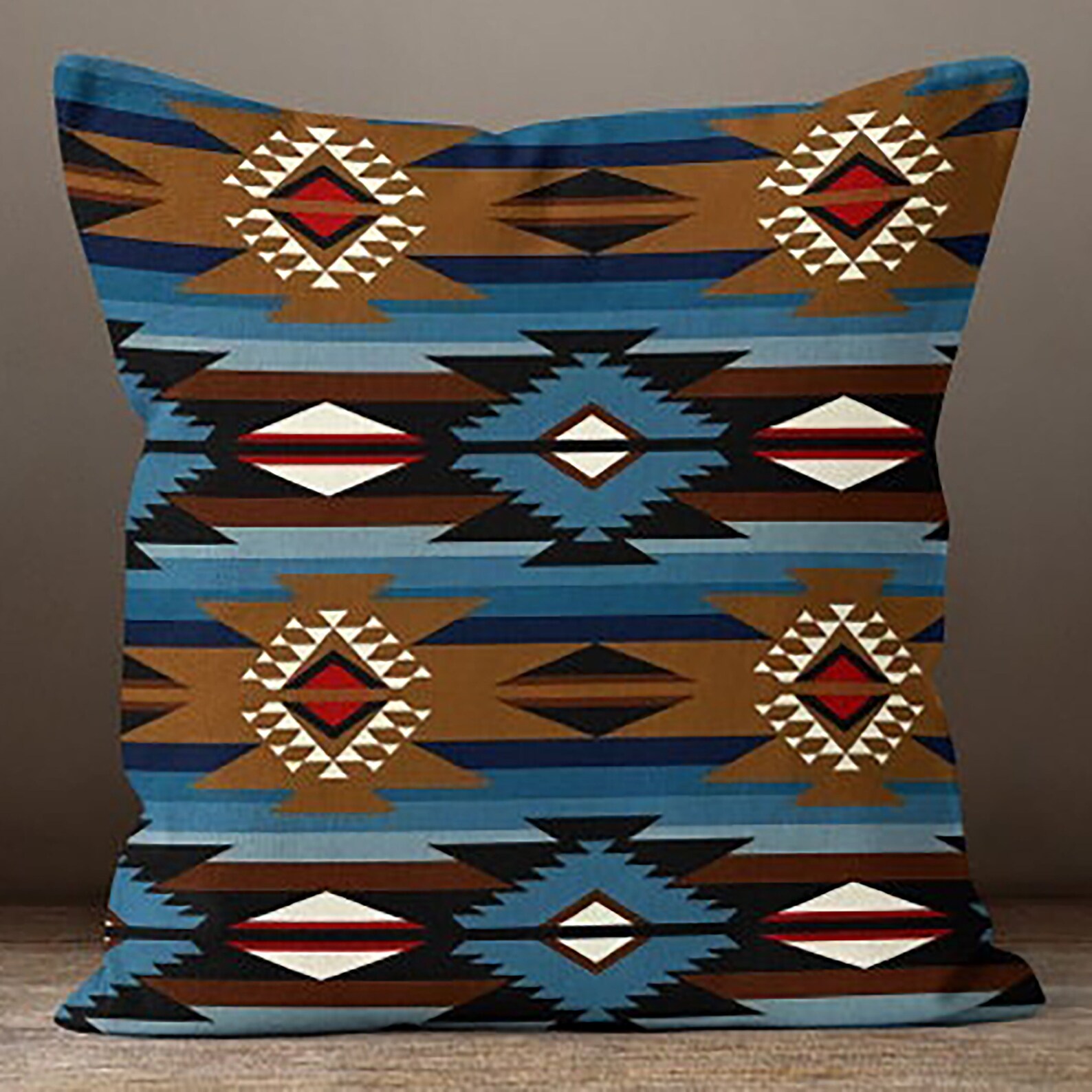 Rug Design Pillow Covers, Aztec Printed Cushion Covers, Farmhouse ...
