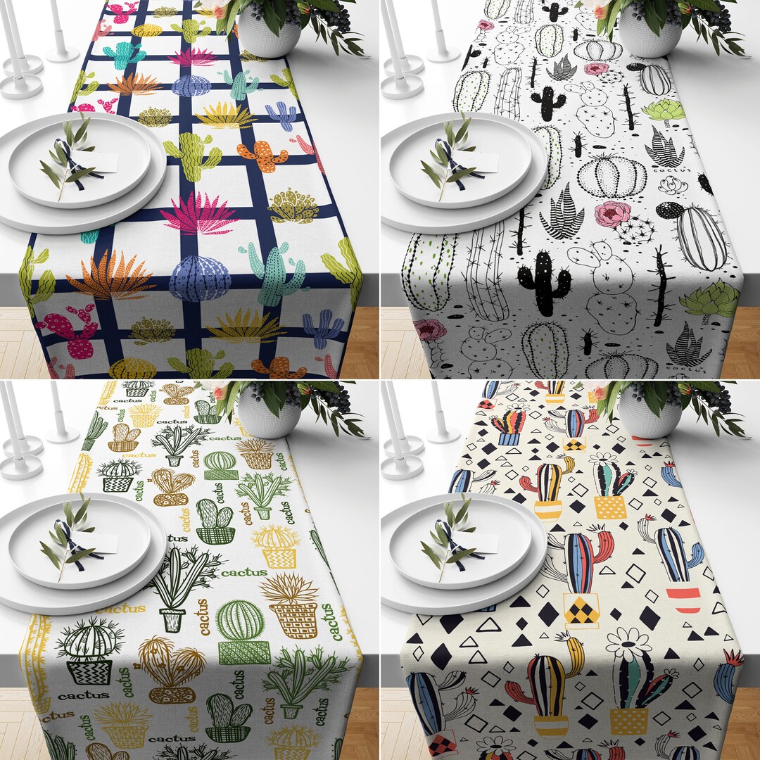 Floral Cactus Table Runner, Cactus Table Runner, Cactus Table Runners ...