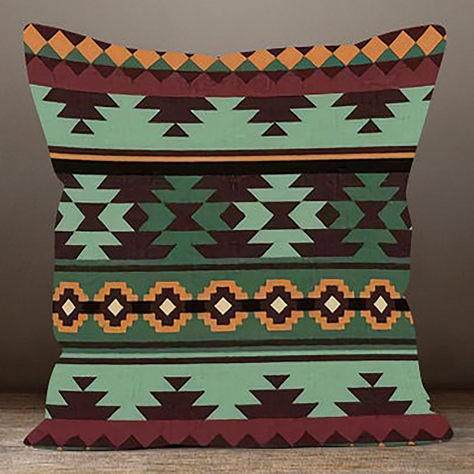 Rug Design Pillow Covers, Aztec Printed Cushion Covers, Farmhouse ...