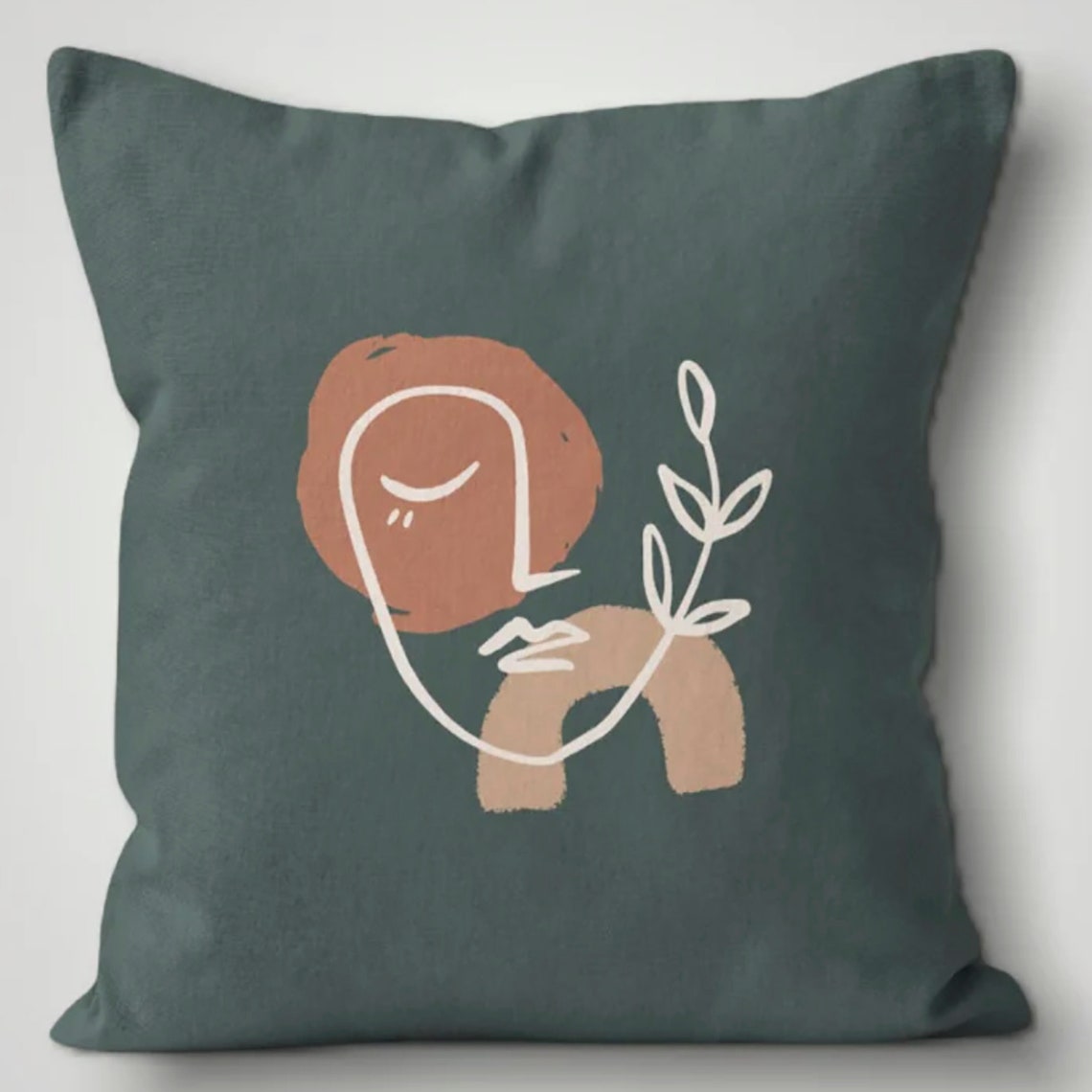 Boho Abstract Pillow Covers, Green Boho Cushion Cover, Modern Accent ...