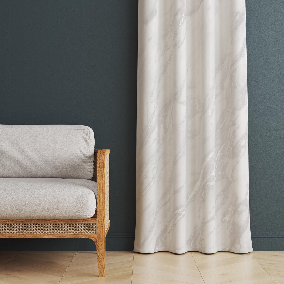 Faux Marble Curtain, Elegant Stone Drapes, Light Gray Marble Pattern ...