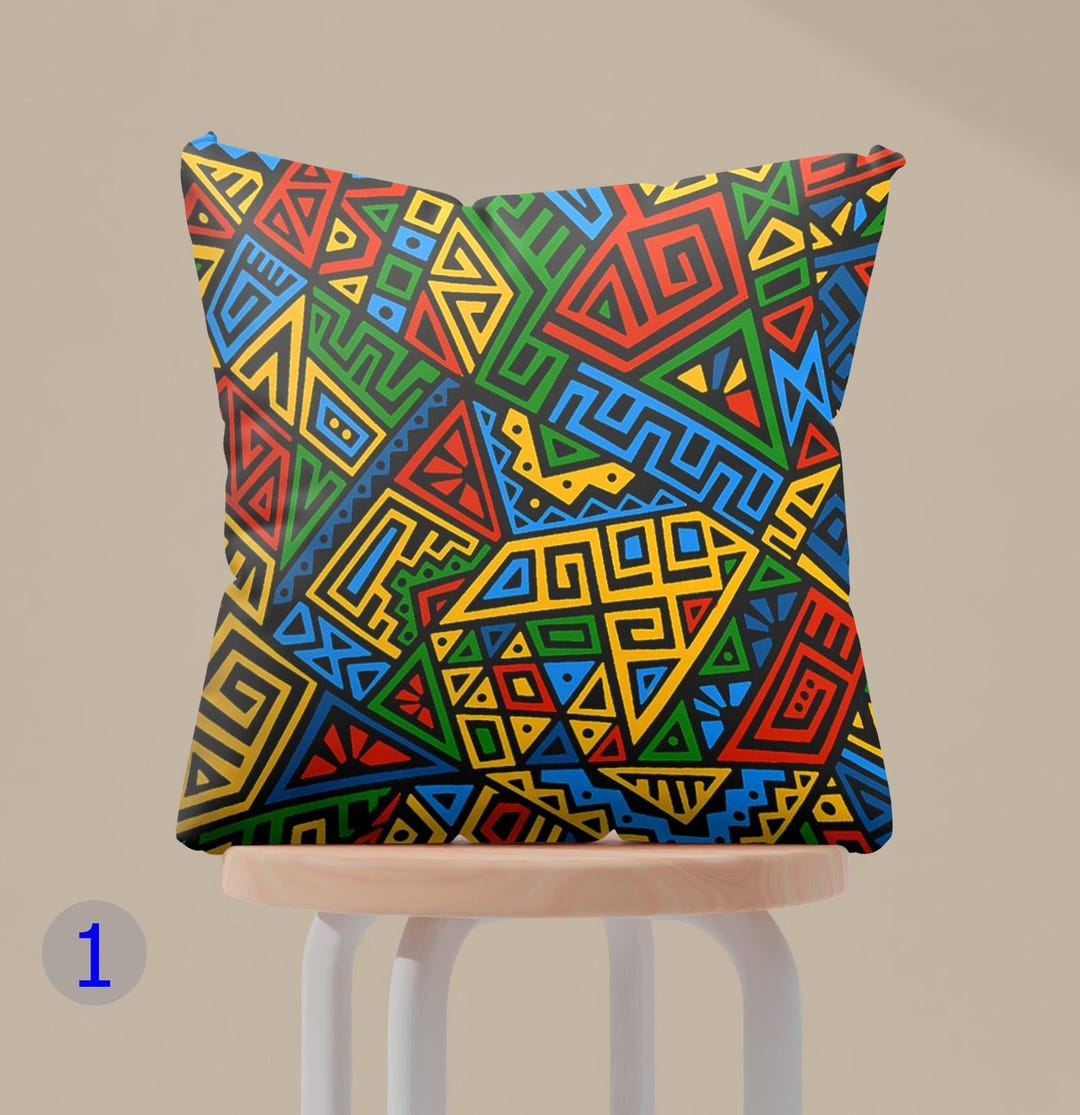 Aztec Cushion Covers, Tribal Design Pillow Covers, Geometric Print ...