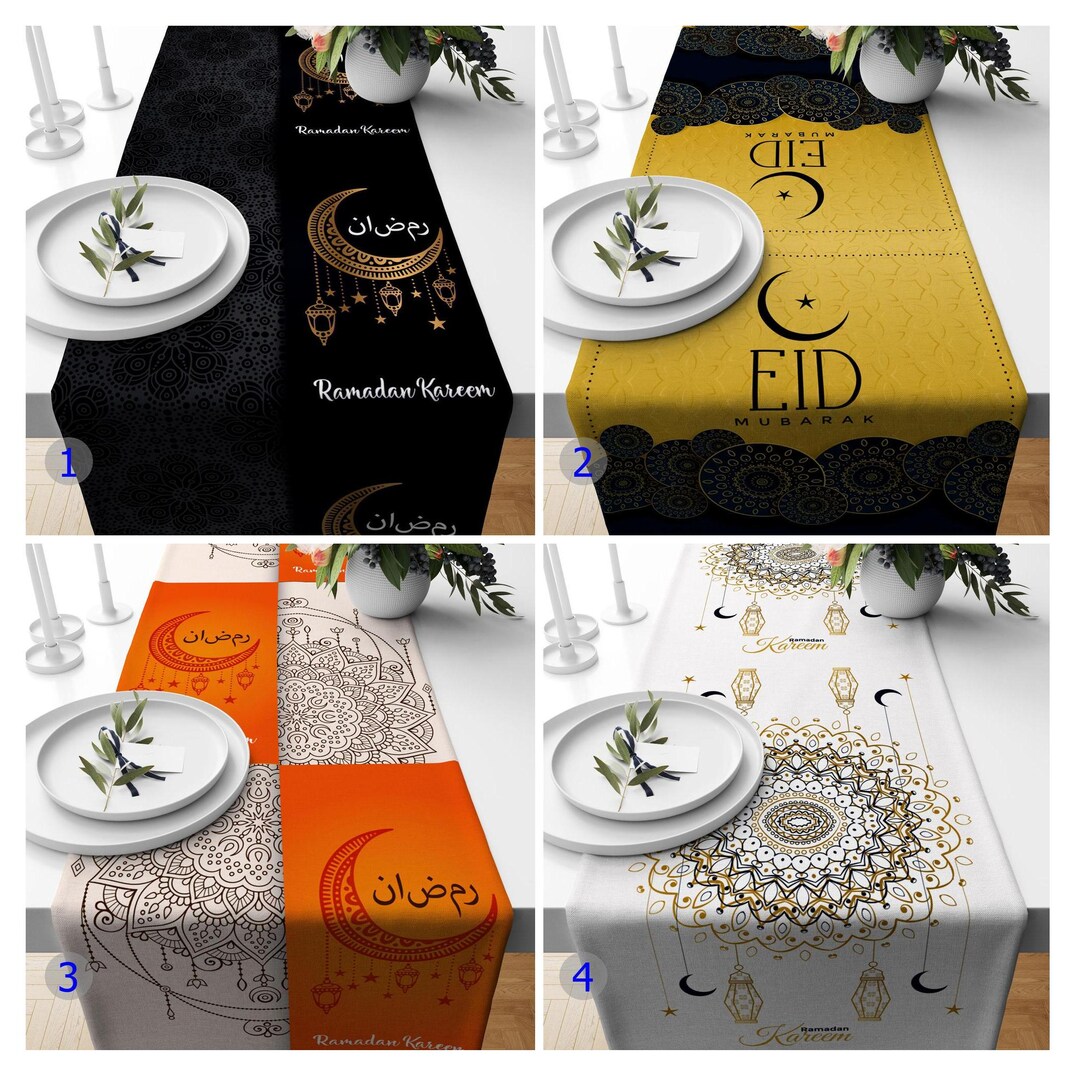 Ramadan Kareem Table Runner, Ramadan Table Runners, Gold Ramadan Table ...