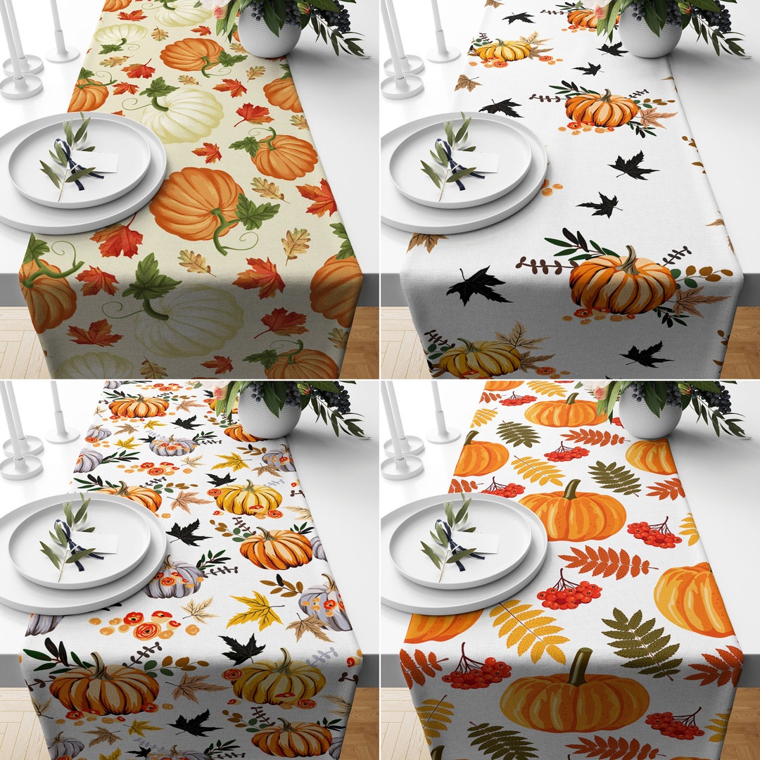 Orange Pumpkin Table Runner Fall Trend Table Runner, Hello Autumn Home ...