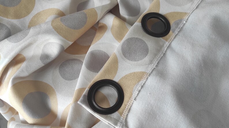 Retro Geometric Curtain Panel, Mid-century Modern Abstract Curtain ...