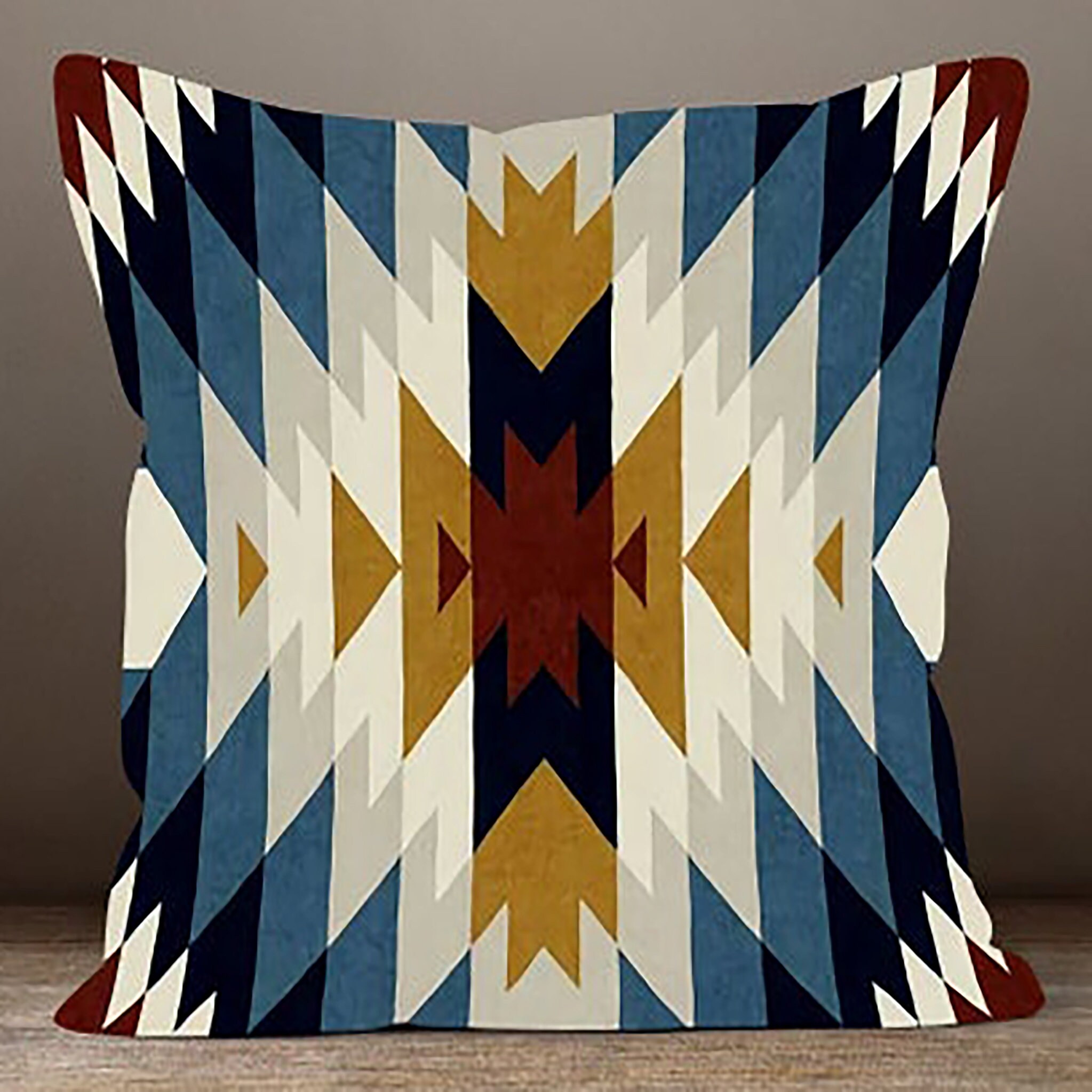 Rug Design Pillow Covers, Aztec Printed Cushion Covers, Farmhouse ...