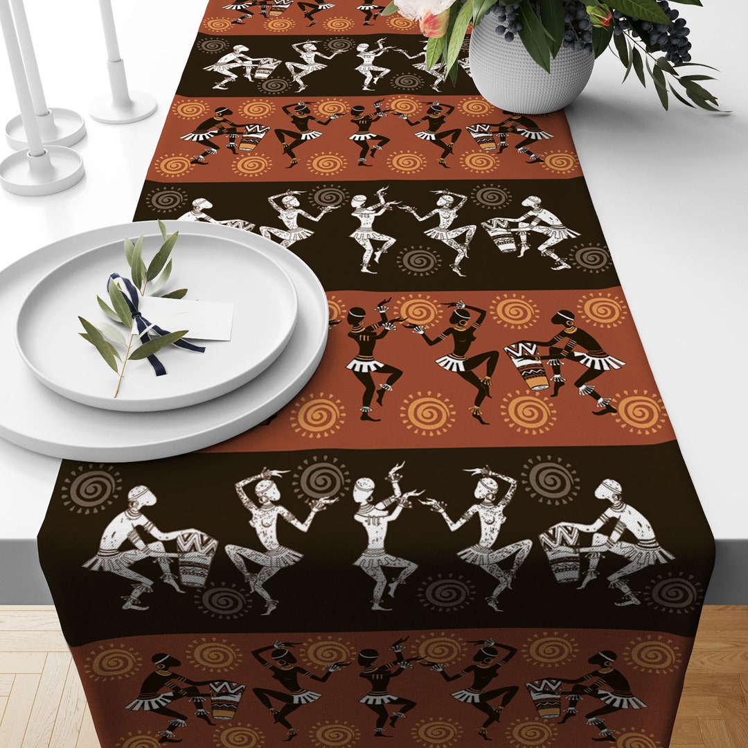African Indigenous People Runner, Abstract Runner, Colorful Table ...