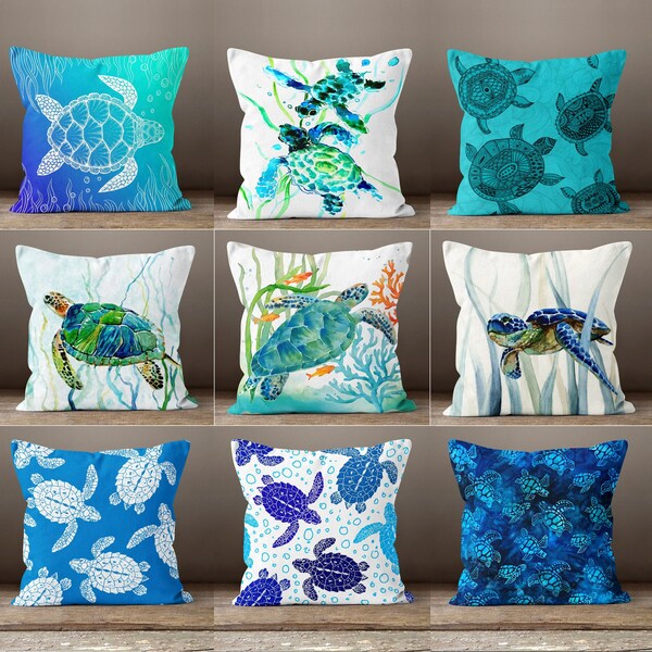 Sea Turtle Pillow - Etsy