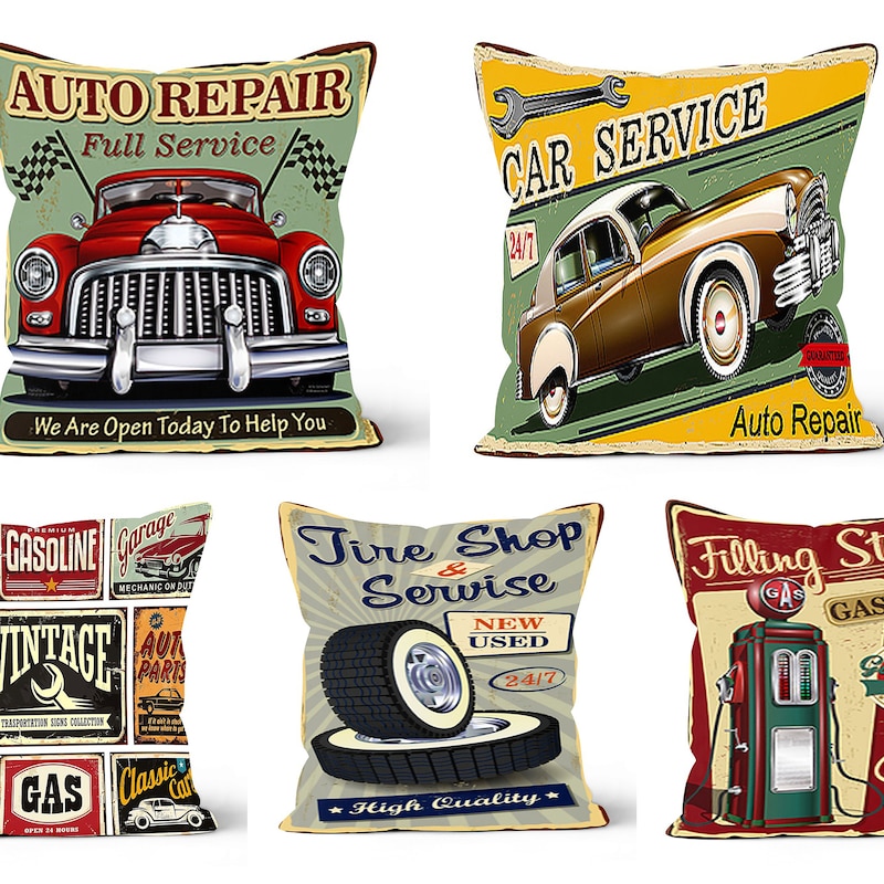 Vintage Car Pillow - Etsy