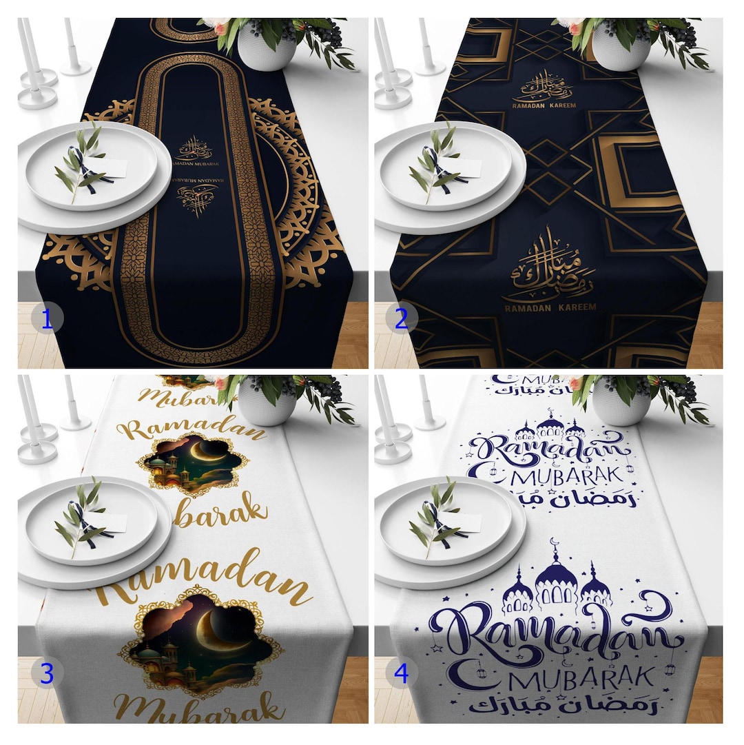 Islamic Table Runner, Perfect for Iftar Table Runner, Ramadan Kareem ...