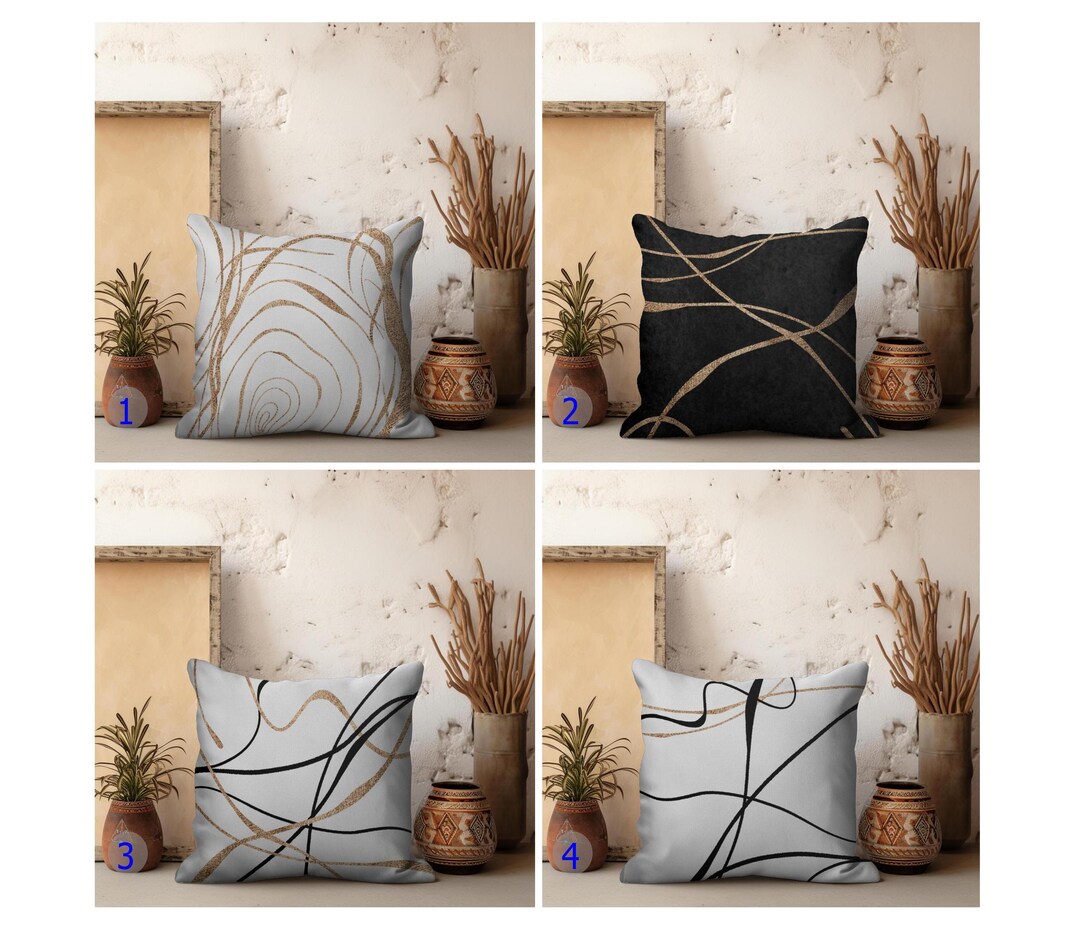 Abstract Line Art Pillow Cover, Minimalist Abstract Pillow Shams ...