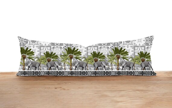 Palm Trees Lumbar Body Pillow Cover Blue White Palms Bolster - Etsy