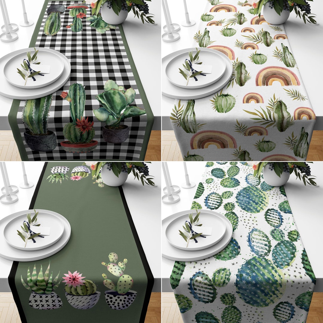 Floral Cactus Table Runner, Cactus Table Runner, Cactus Table Runners ...