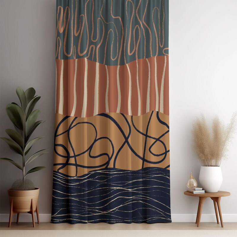 Hand Painted Curtain - Etsy