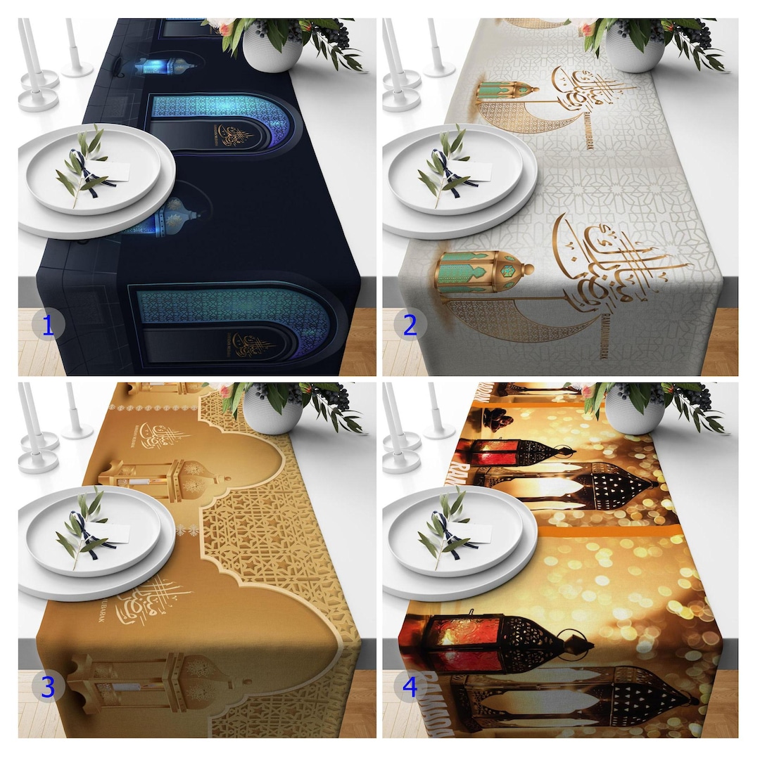 Ramadan Kareem Table Runner, Ramadan Lantern Table Runner, Eid Mubarak ...