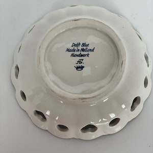 Vintage Delft Blue Holland Signed Cutout Bowl Dish - Etsy
