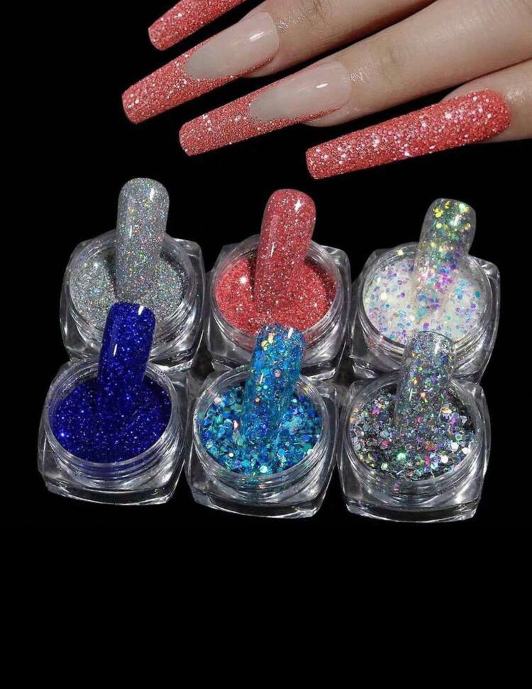 Set of 6 Glitter Powders - Etsy