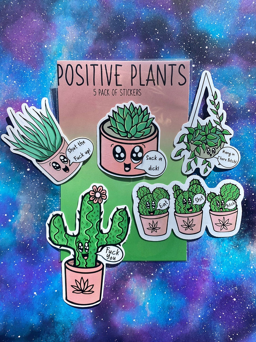 Positive Plants Sticker Pack Plant Profanity Sticker Profanity Sticker ...