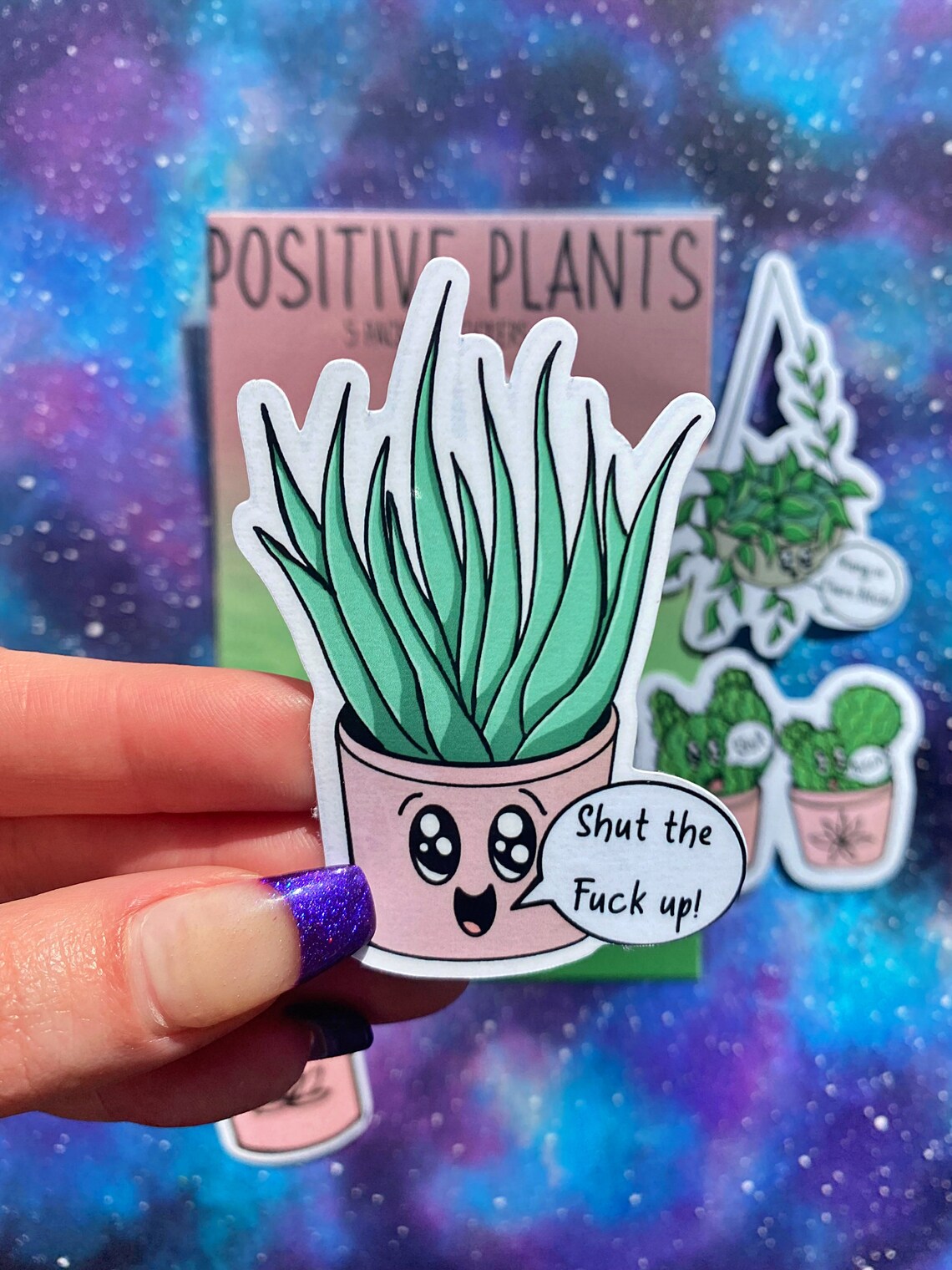 Positive Plants Sticker Pack Plant Profanity Sticker | Etsy