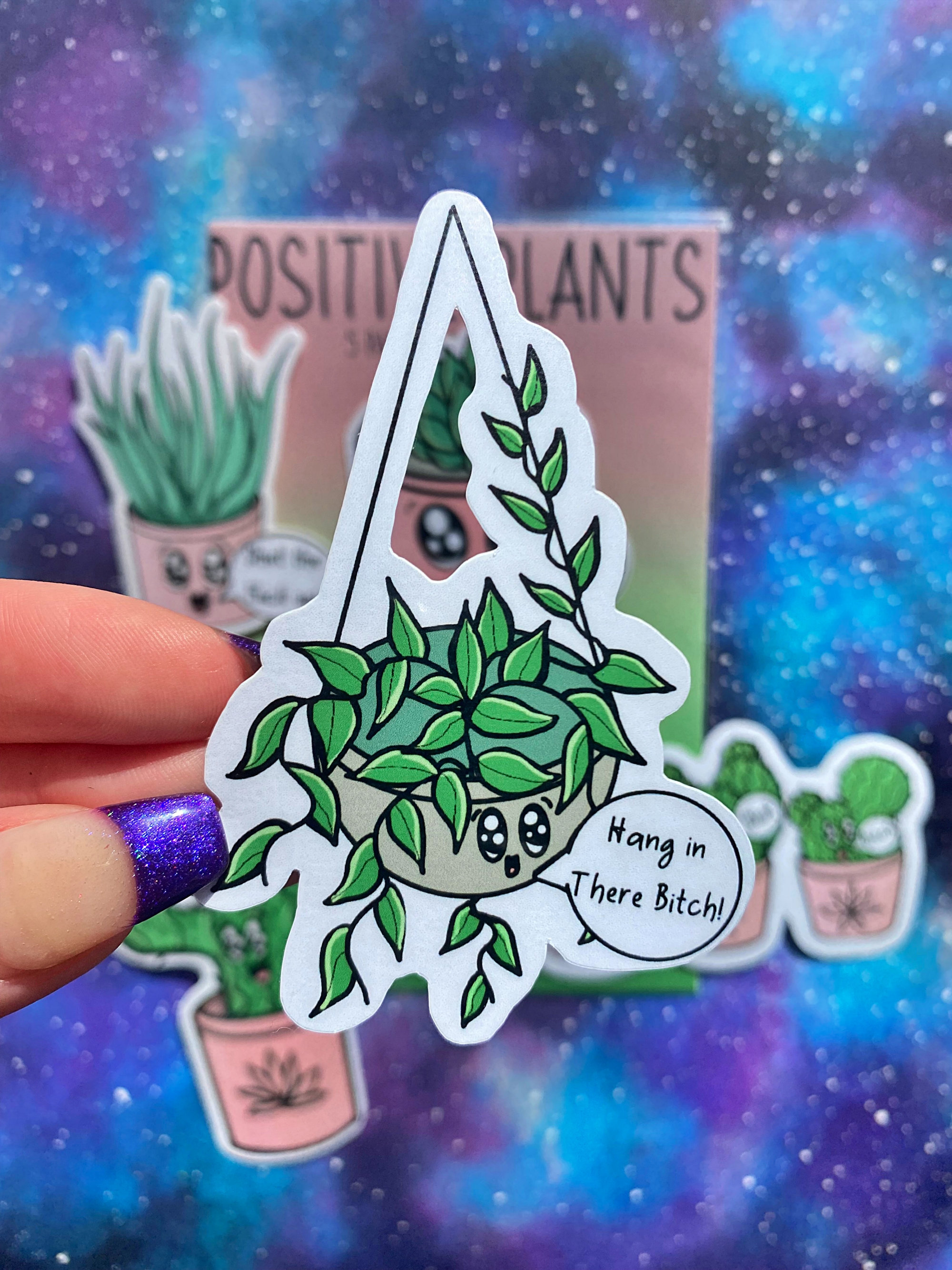 Positive Plants Sticker Pack Plant Profanity Sticker | Etsy