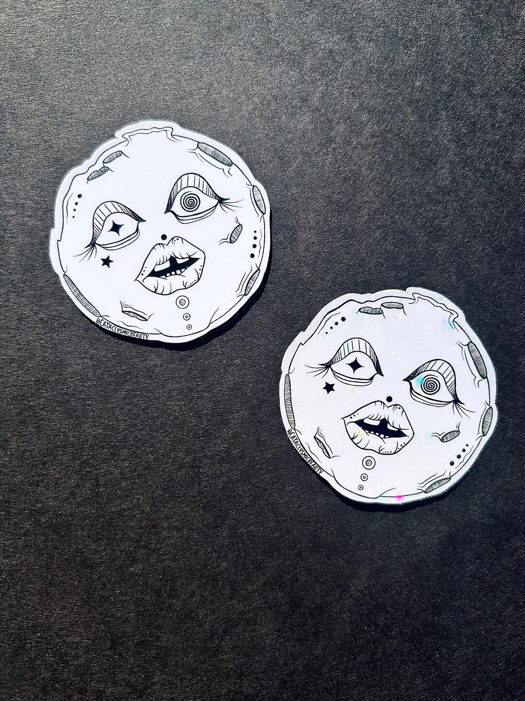 Moon Sticker | Trippy Moon Sticker - Etsy