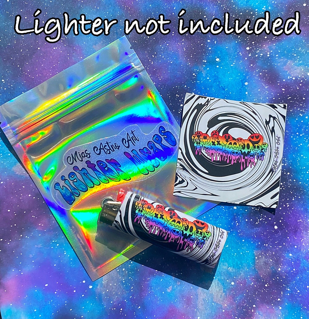 Smiley Face Lighter Wrap Acid Drip Lighter Wrap Trippy Lighter Wrap ...