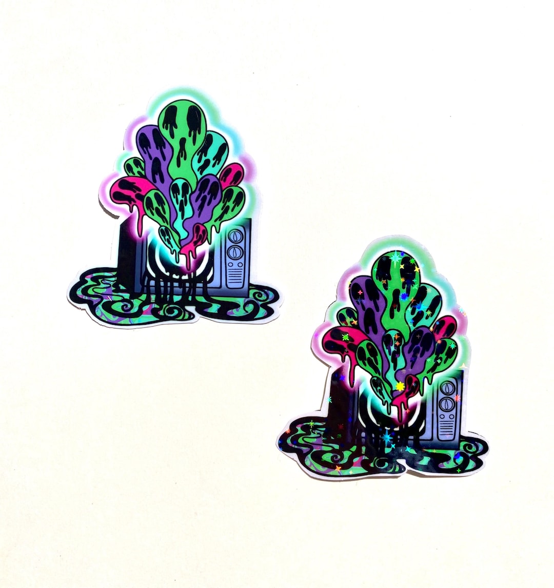 TV Ghouls Sticker, Ghost Sticker, Trippy Sticker, Spector Sticker ...