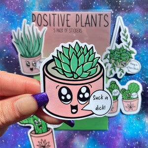 Positive Plants Sticker Pack, Plant Profanity Sticker, Profanity ...