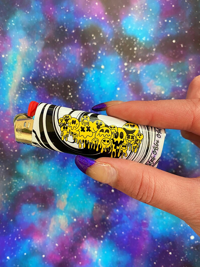 Smiley Face Lighter Wrap Acid Drip Lighter Wrap Trippy - Etsy
