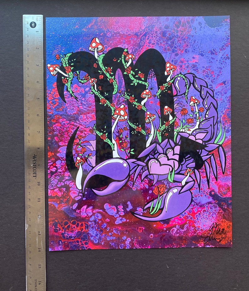 Scorpio Holographic Art Print, Astrology Wall Decor, Scorpio Zodiac ...